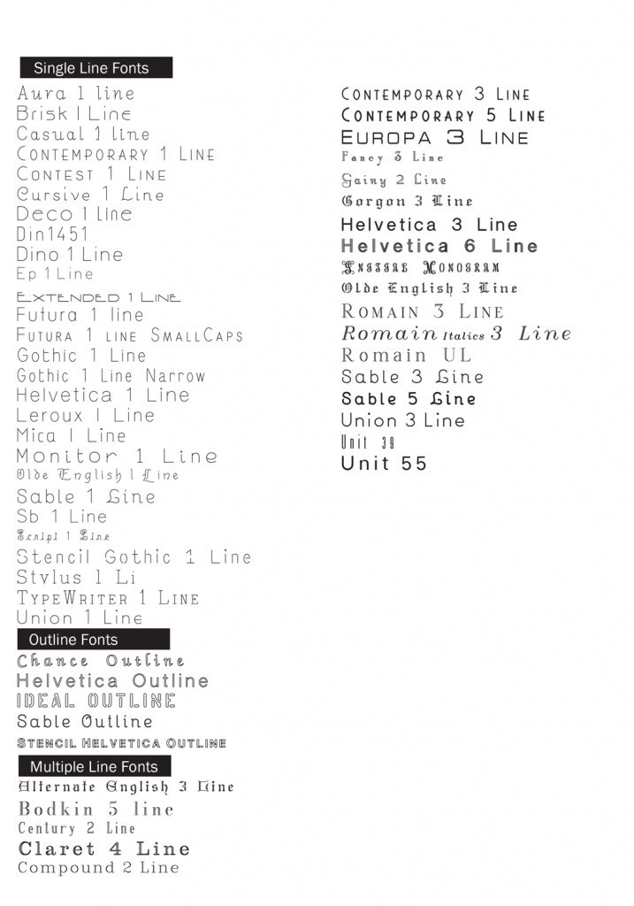 Fonts - Engraving Crew